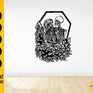 Skeleton Lovers SVG | Dead Love SVG | Gothic Casket Coffin Eternity ...