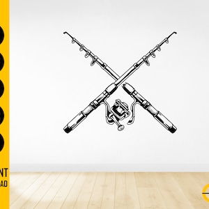 Crossed Fishing Rods SVG | Cross Fishing Poles SVG | Ocean Sea River ...