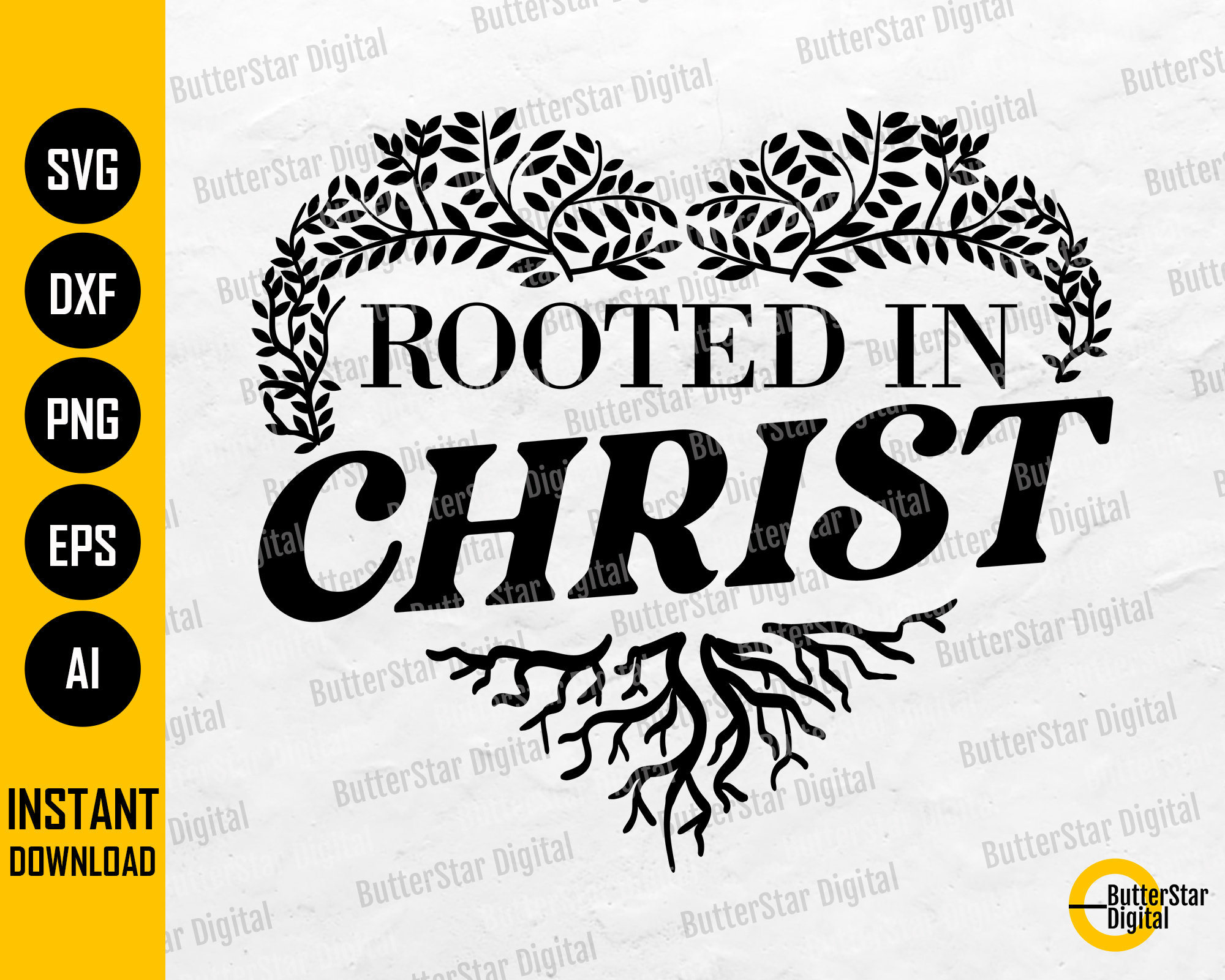 Rooted In Christ SVG / Christian SVG / Religious Tree Decal - Etsy España