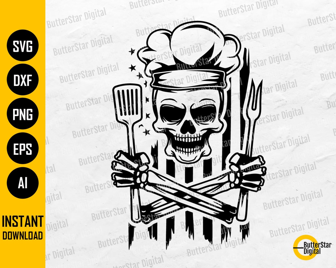 US Grill Skull Svg American Grilling Svg USA Flag BBQ Shirt Decal Vinyl ...