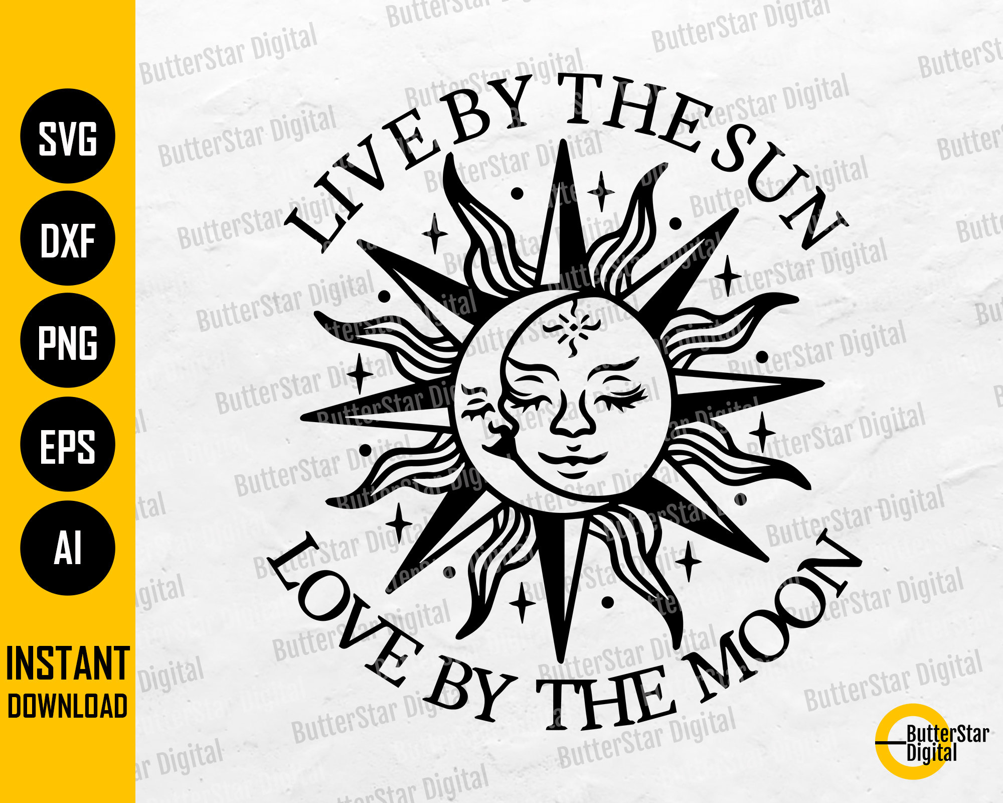 Live by the Sun Love by the Moon SVG Astrology SVG Cricut - Etsy