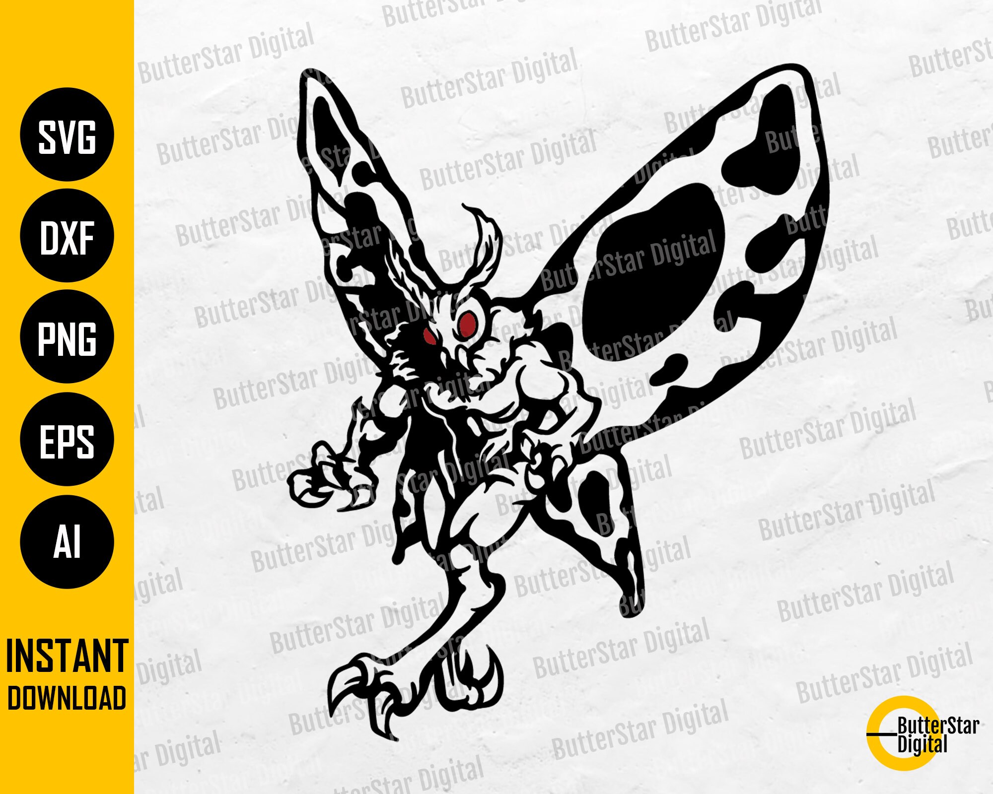 Mothman SVG Humanoid Moth SVG Monster Insect SVG Cricut - Etsy Canada