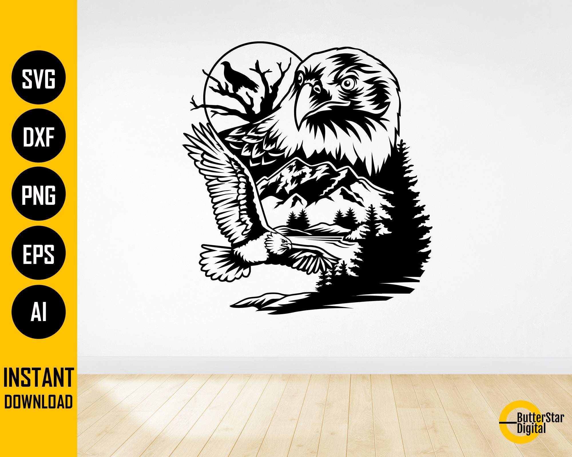 Eagle SVG | Flying Bird SVG | Forest Animal T-shirt Decal Graphics ...