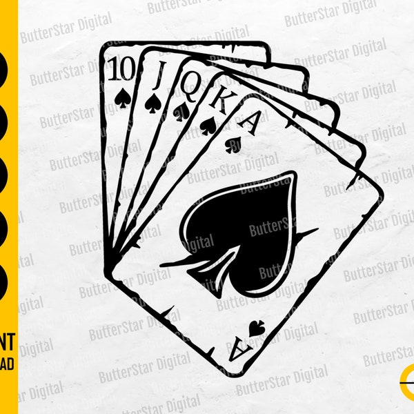 Royal Flush Svg - Etsy