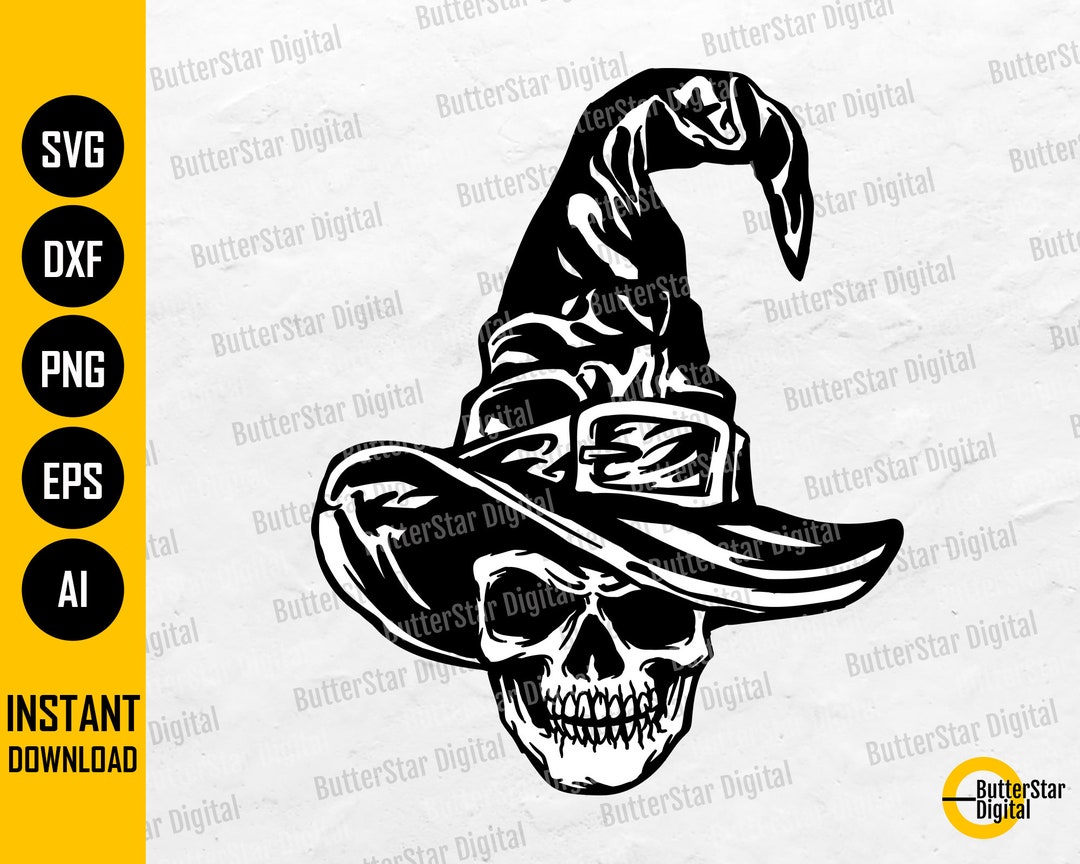 Witch Skull SVG | Witchy SVG | Halloween Skeleton SVG | Gothic ...