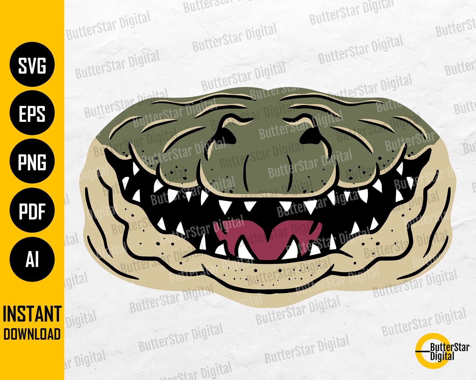 Crocodile Face Mask SVG Alligator Facemask Animal Mouth Covering Cricut ...