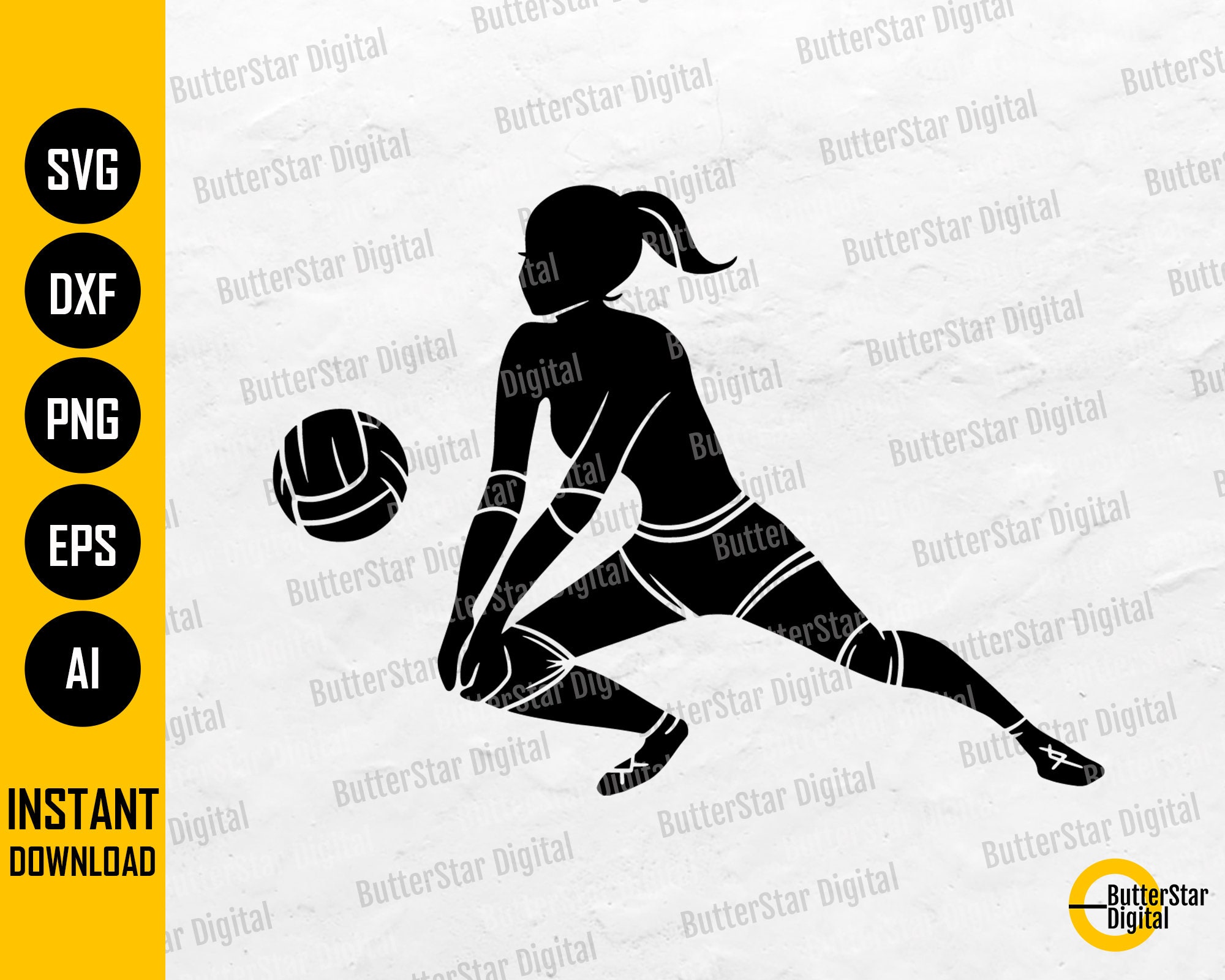 Volleyball Girl SVG Volleyball Player Silhouette Drawing - Etsy Canada