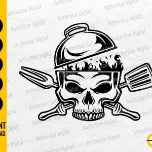 Griller Crossbones SVG | Grill Skull SVG | Grilling T-shirt Apron Decal ...