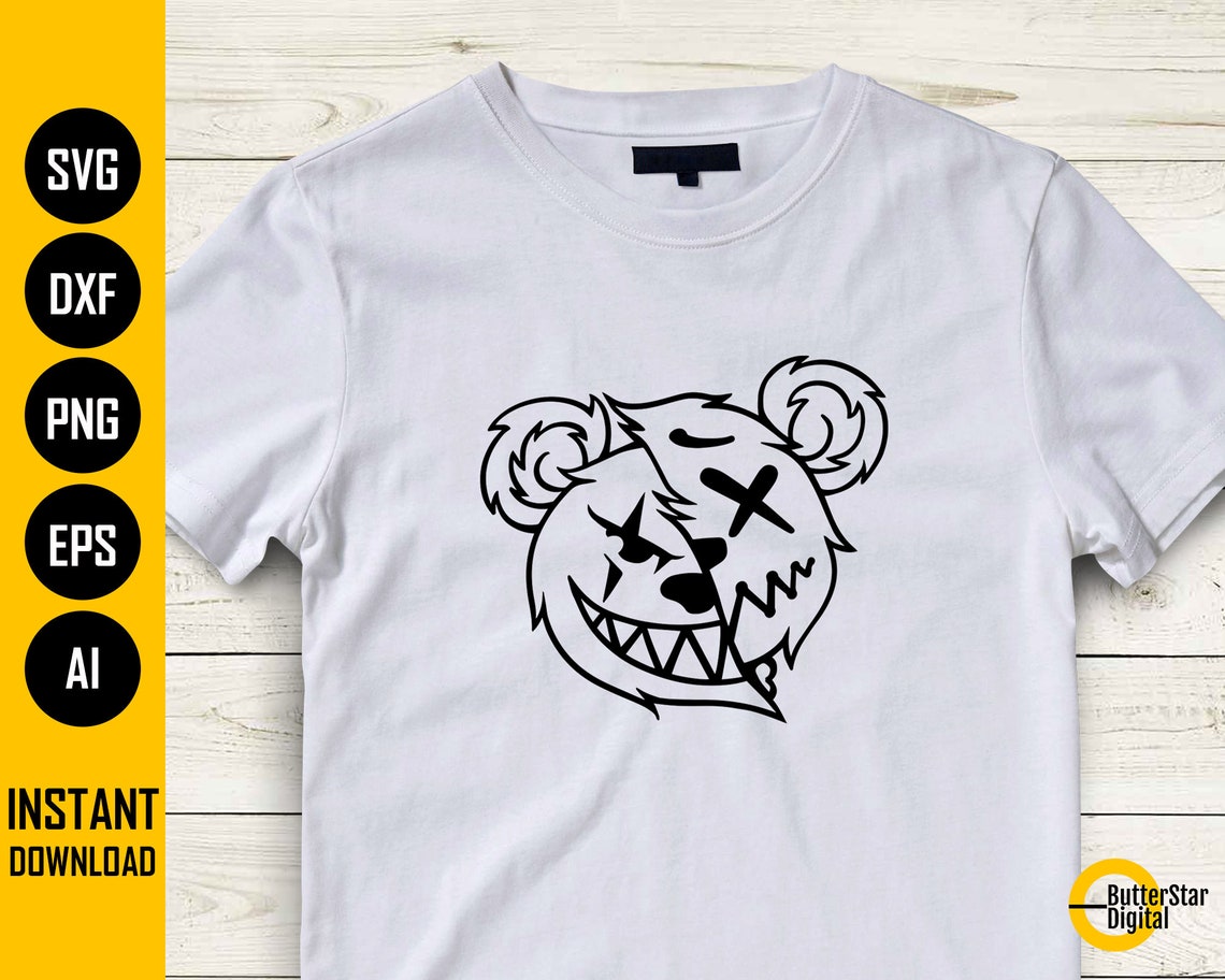 Two-faced Teddy SVG | Creepy Bear SVG | Cute Cartoon Animal T-shirt ...