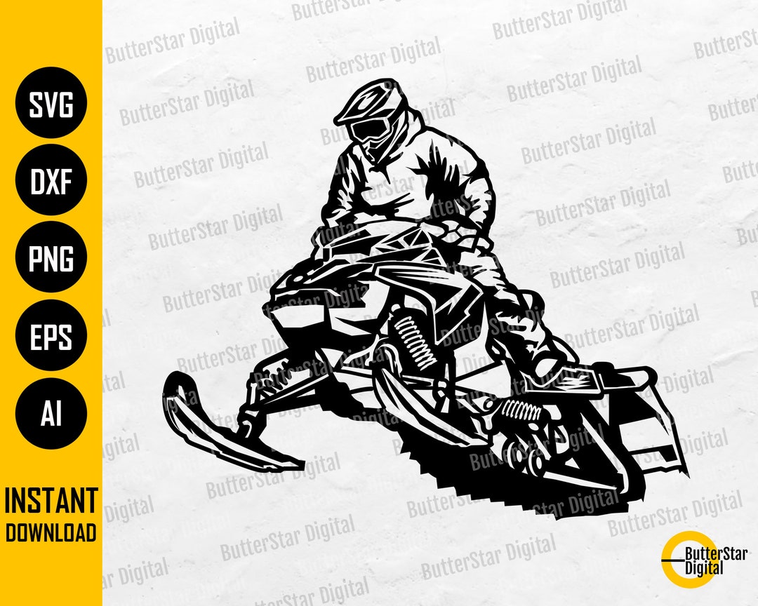Snowmobile Jump SVG | Snowmobiler SVG | Winter Sports Illustration ...