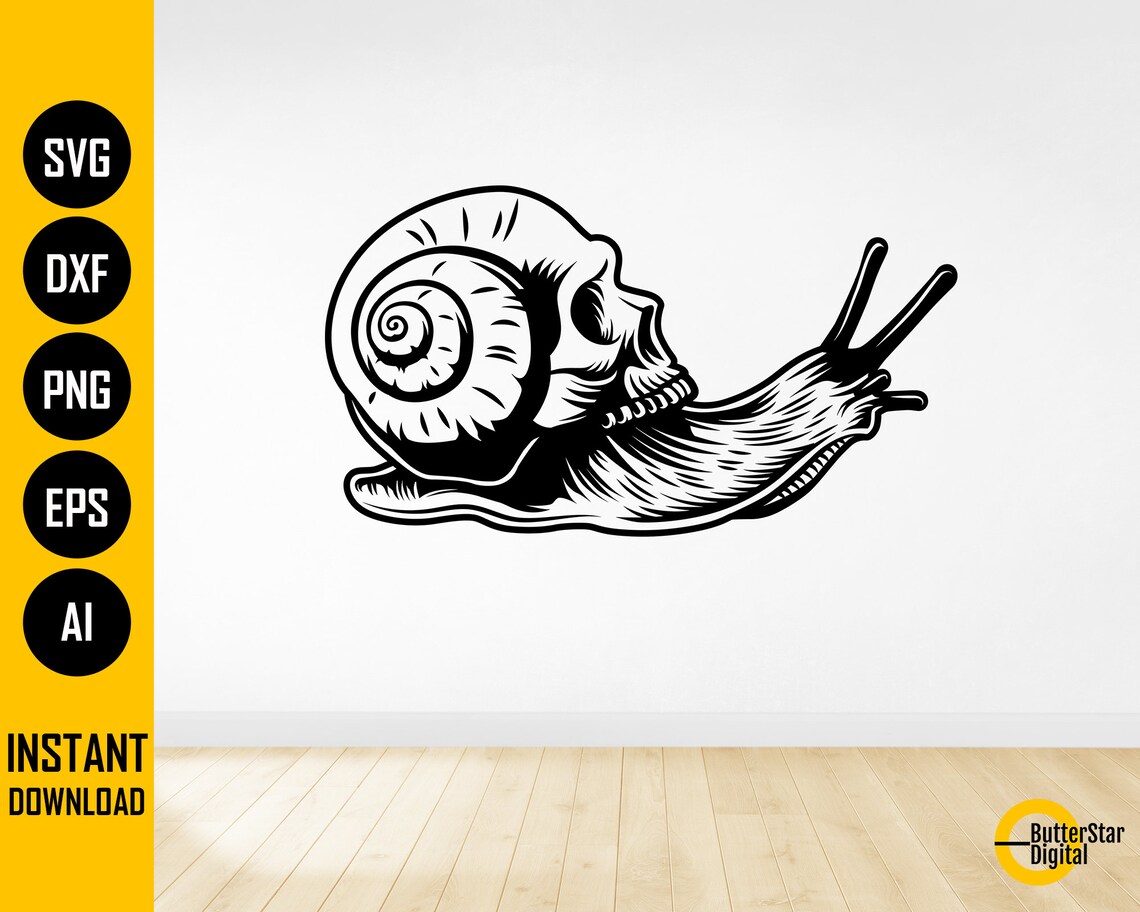 Snail Skull SVG | Slug SVG | Skeleton SVG | Animal T-shirt Decals ...
