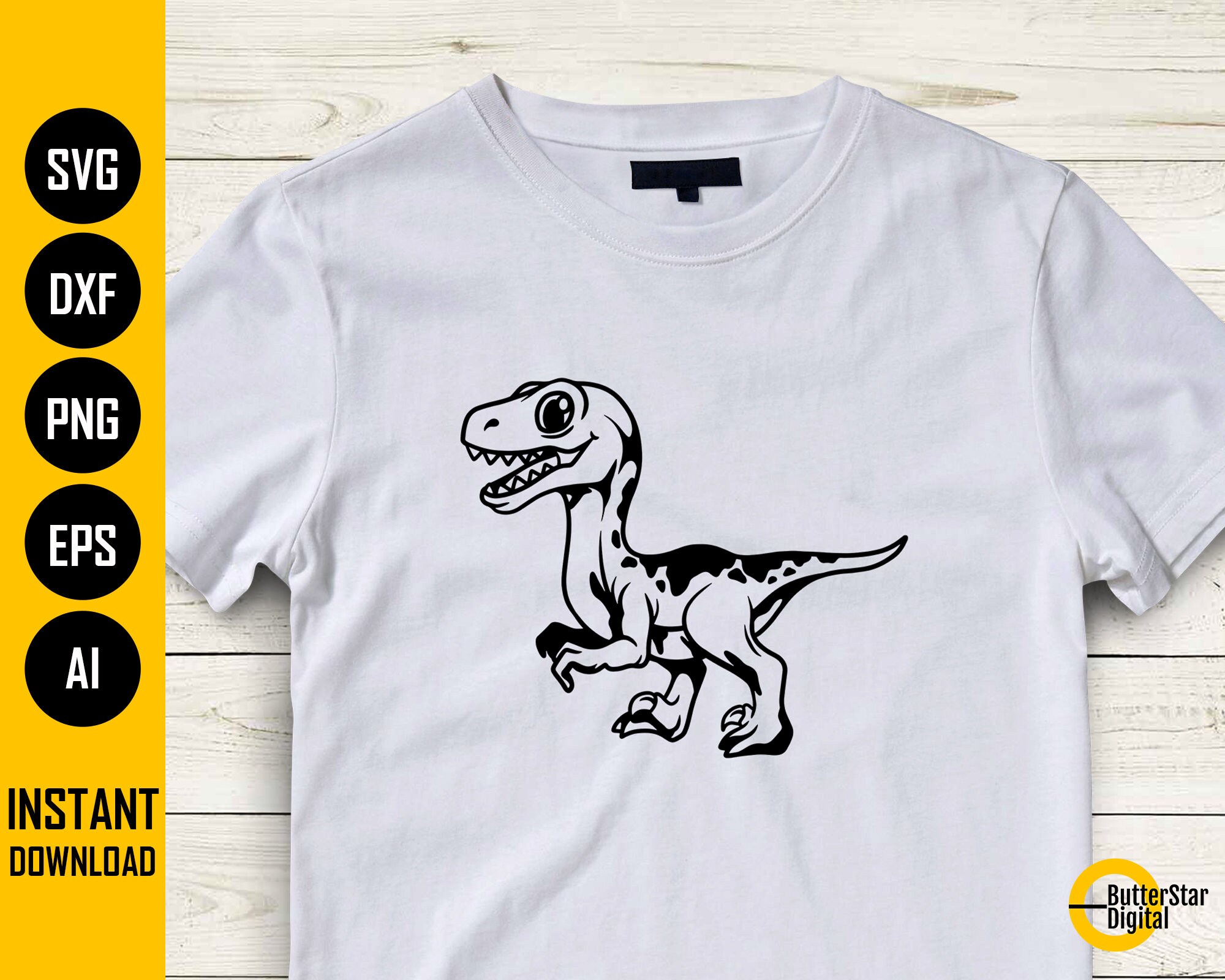 Cute Velociraptor SVG | Baby Dinosaur SVG | Prehistoric Animal SVG ...