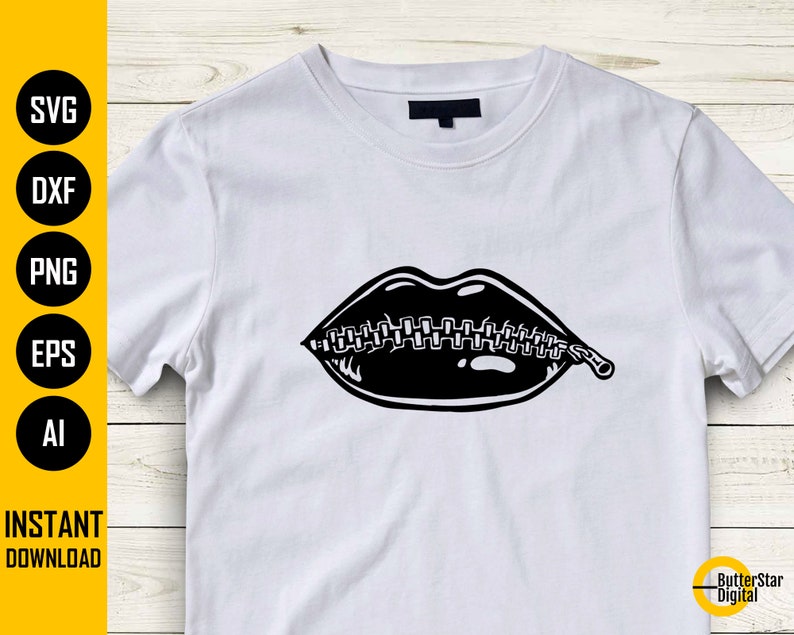 Zipped Lips Svg Zipper Svg Discrete Quiet Silent Hush Etsy