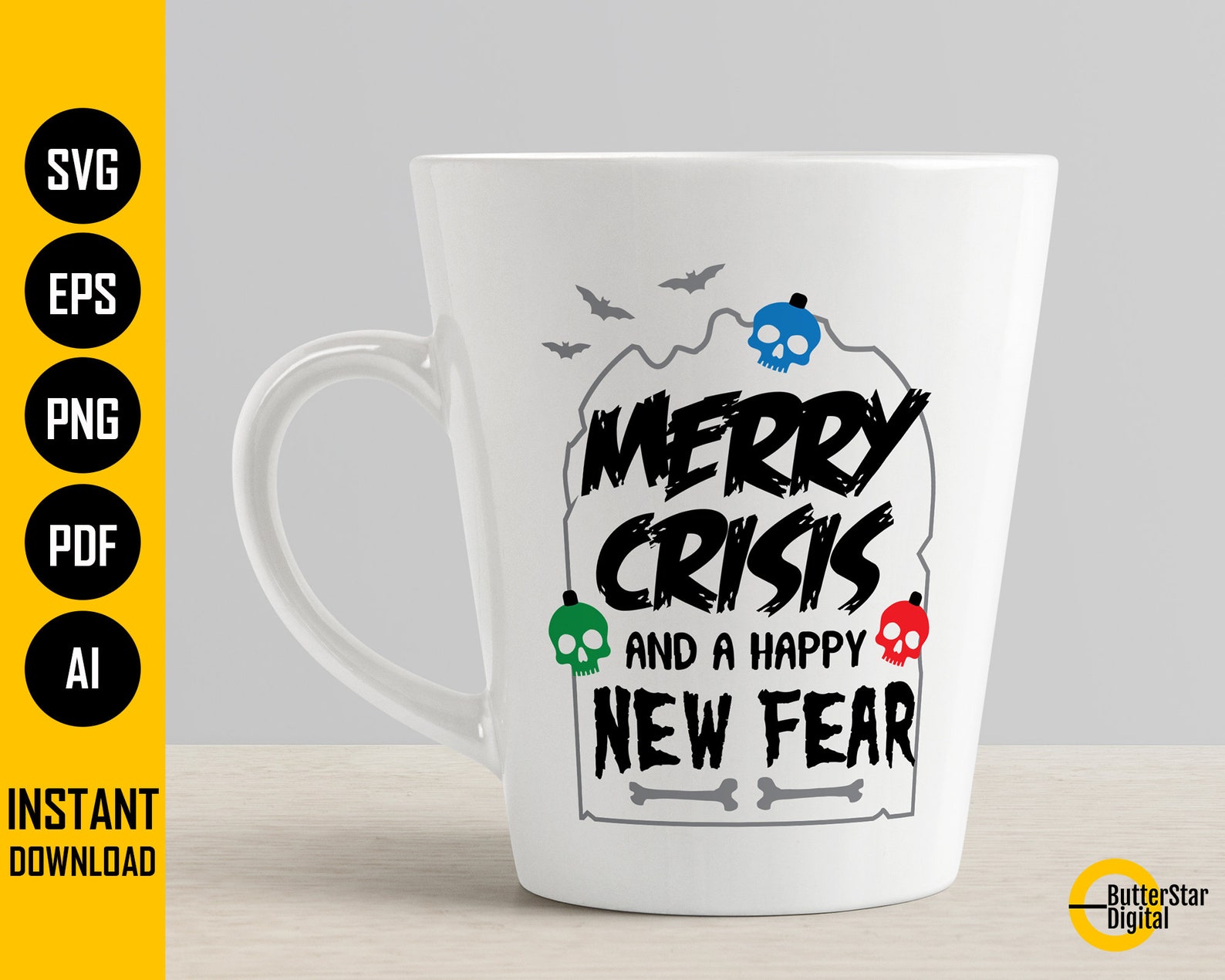 Merry Crisis and A Happy New Fear SVG | Merry Xmas and Happy New Year ...