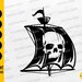 Skull Sail SVG Pirate Ship SVG Piracy SVG Nautical Svg Sailboat ...