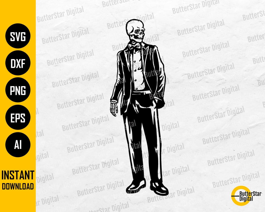 Skeleton Wearing A Tuxedo SVG | Suit and Tie SVG | Groom SVG | Cricut ...