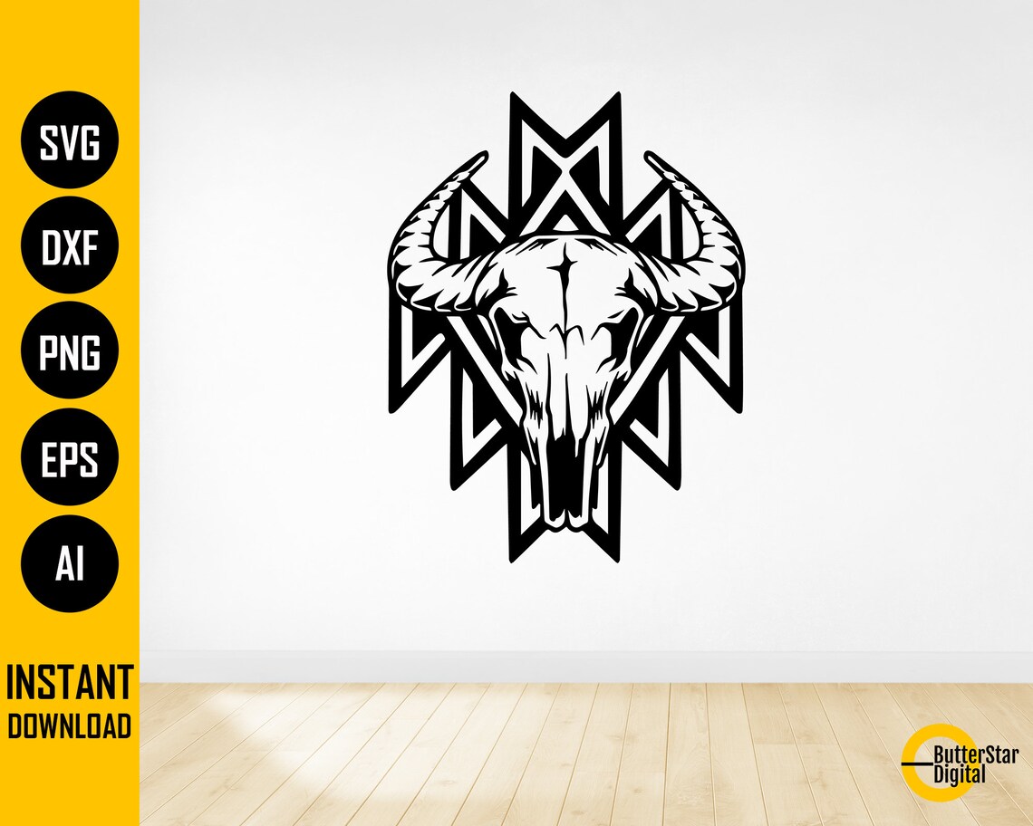 Aztec Cow Skull SVG Retro Western SVG Vintage Rodeo SVG - Etsy