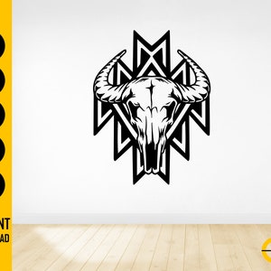 Aztec Cow Skull SVG | Retro Western SVG | Vintage Rodeo SVG | Grunge ...