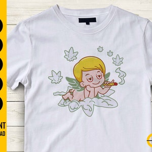 Stoner Angel SVG Smoke Weed SVG Funny Valentine Gift Shirt Sticker ...