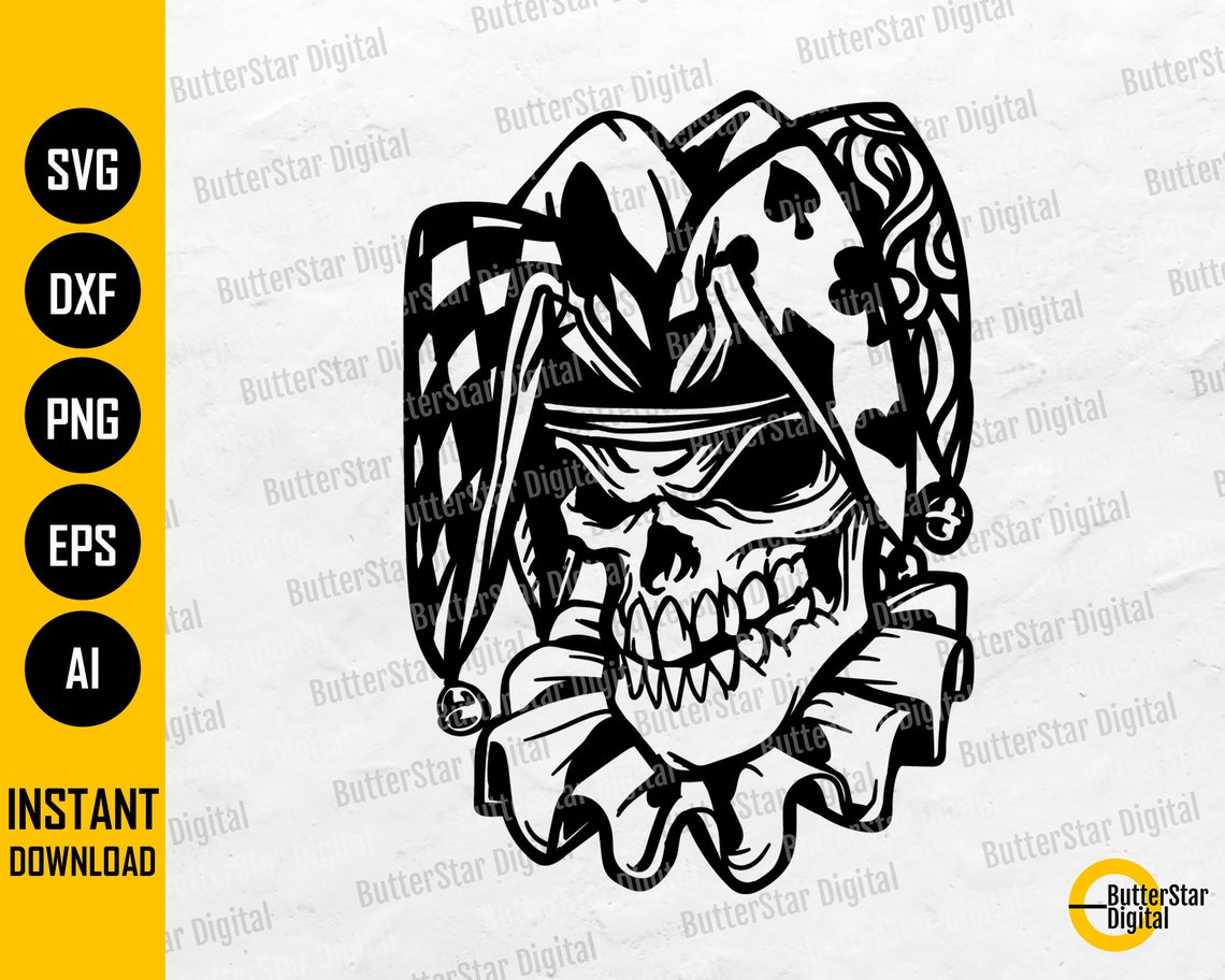 Skull Jester Svg Clown Svg Gothic Svg Circus Svg Etsy Israel | Images ...