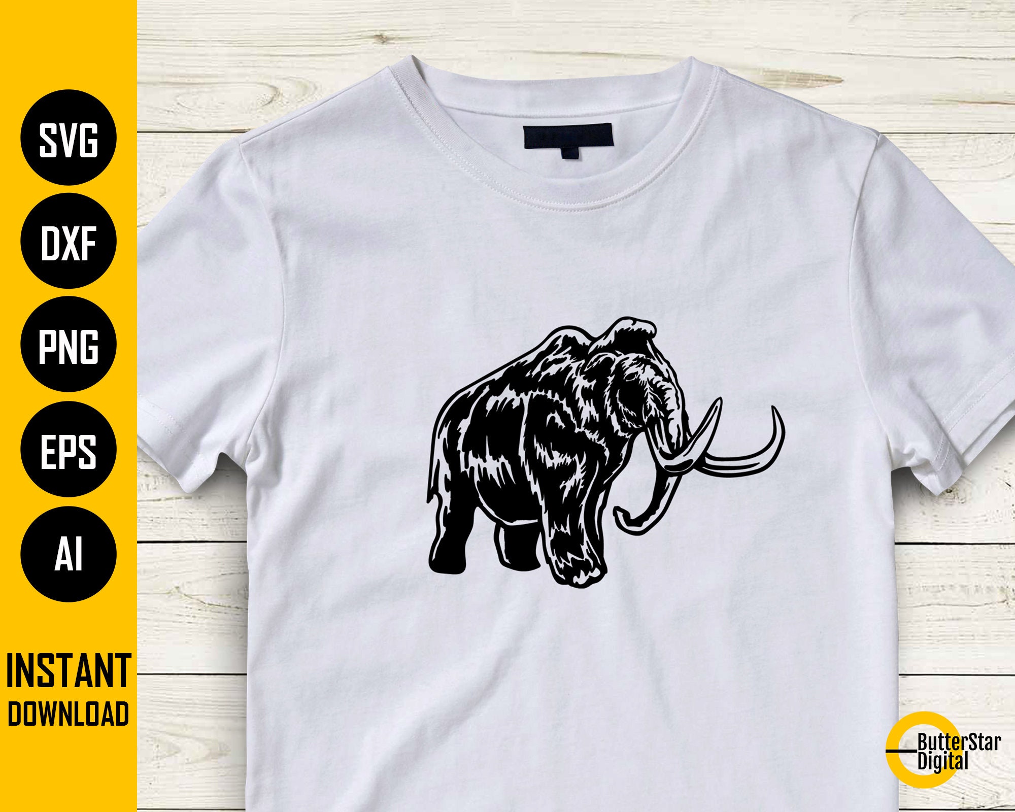 Mamut lanudo SVG / Elefante peludo grande SVG / Animal - Etsy México