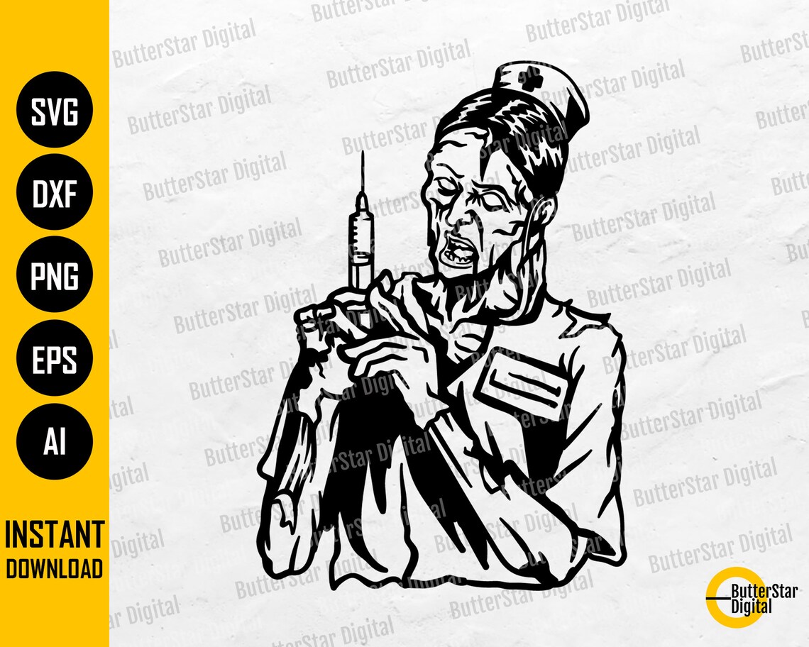 Zombie Nurse SVG | Nursing SVG | Medical T-shirt Vinyl Stencil Graphics ...