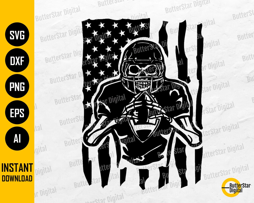 American Football Skeleton SVG US Football SVG Sports T-shirt Decal ...