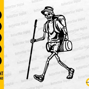 Skeleton Hiker SVG | Hiking SVG | Camping T-shirt Vinyl Stencil ...
