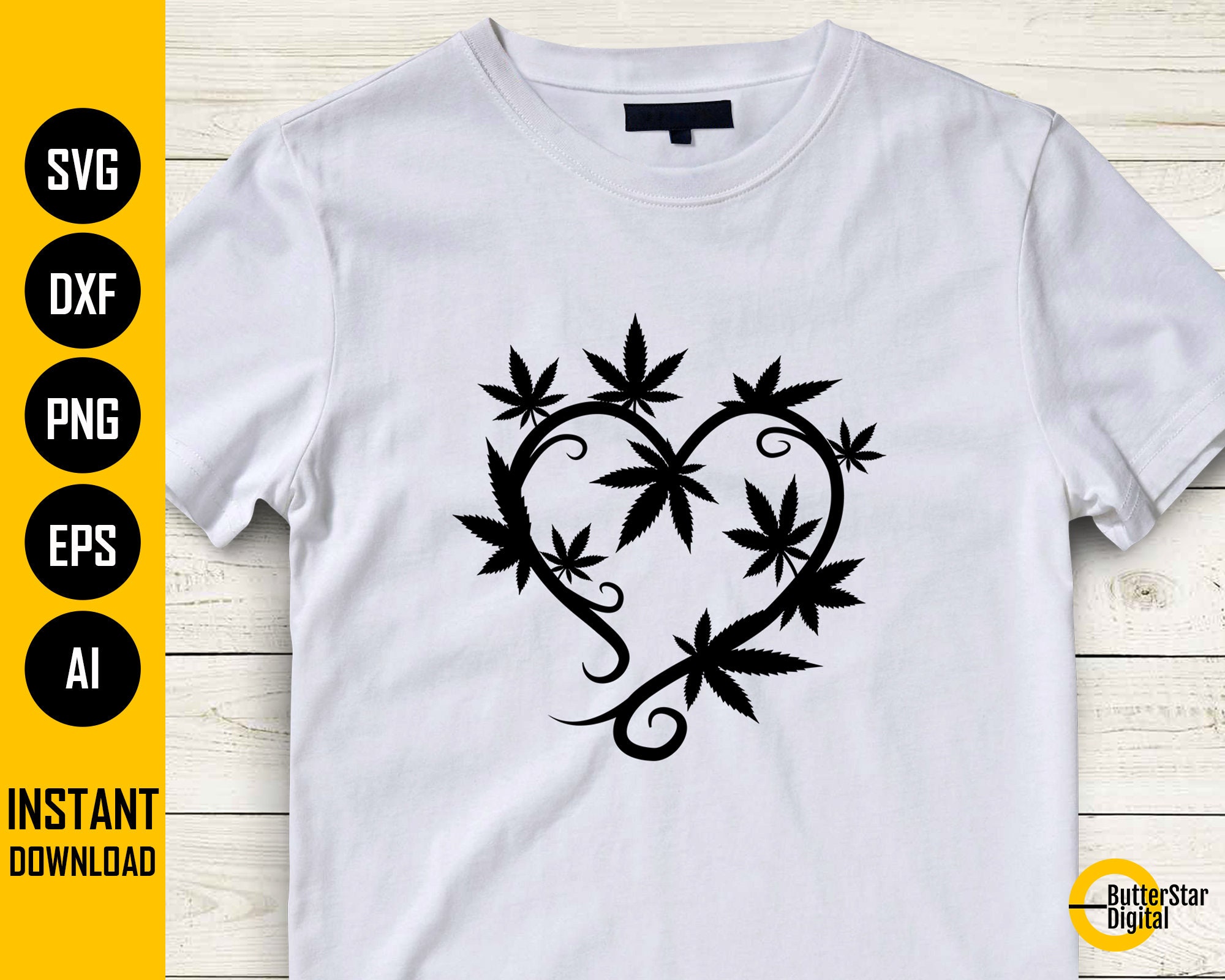 Cannabis Heart SVG Marijuana Wreath SVG Weed Love Shirt - Etsy Canada