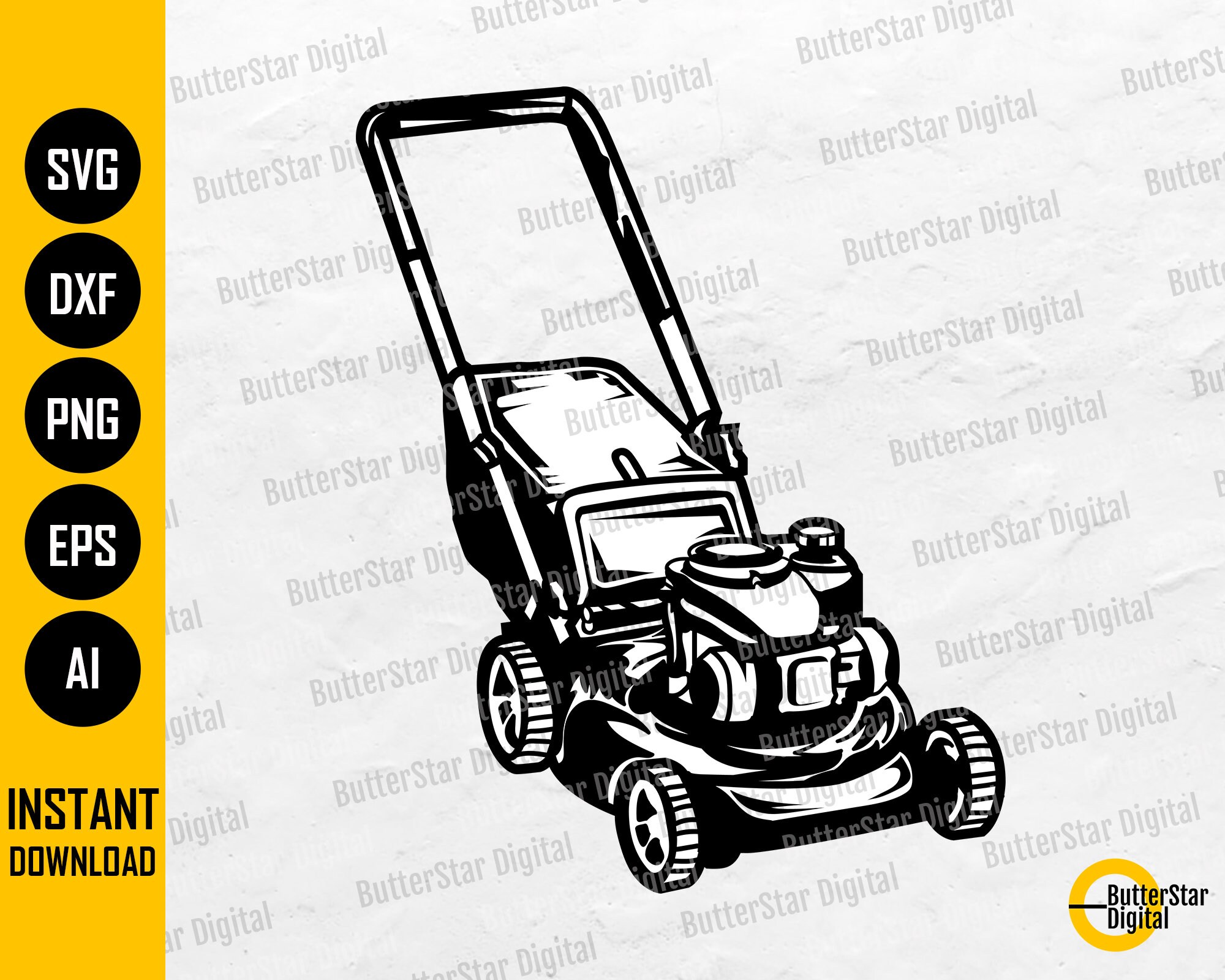 Push Mower SVG / Push Lawnmower SVG / Lawn Mower Graphics Clip Art ...