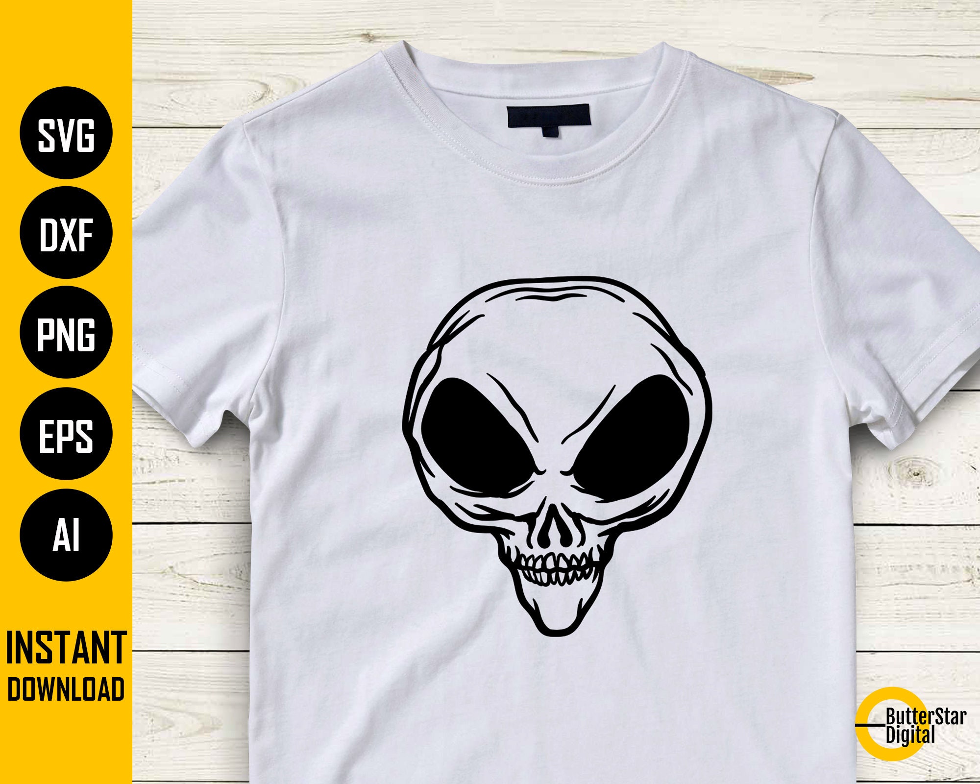 Alien Skull SVG Monster Head SVG Extra Terrestrial SVG | Etsy UK