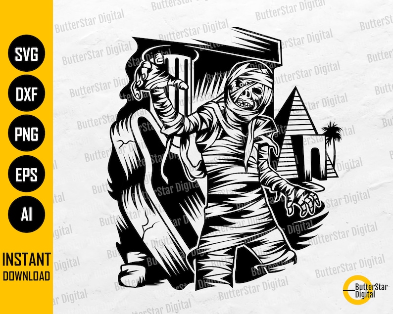 Monster Mummy SVG | Ancient Egypt SVG | Halloween SVG | Tomb Afterlife ...
