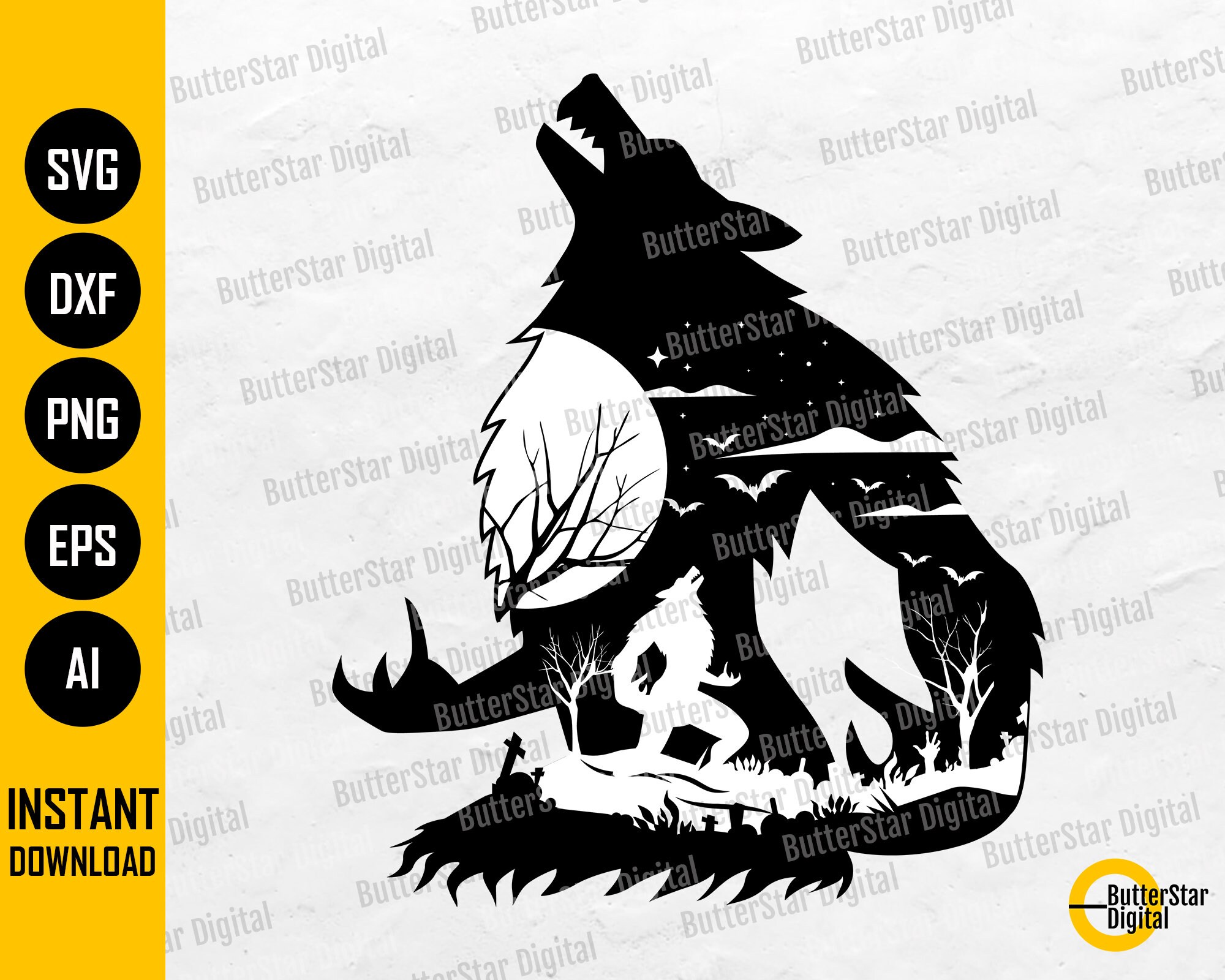 Werewolf SVG Wolf Man SVG Monster T-shirt Wall Art Decals - Etsy