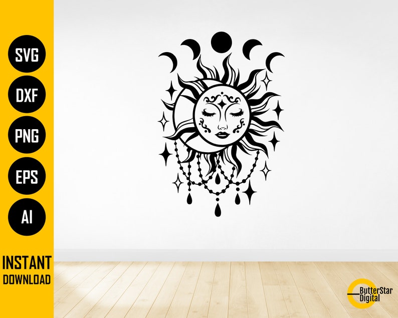 Sun and Moon SVG Astrology SVG Celestial SVG Mystical - Etsy