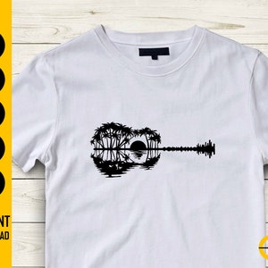 Guitar Palm Trees SVG | Tropical Sticker T-shirt Decals CNC Laser ...