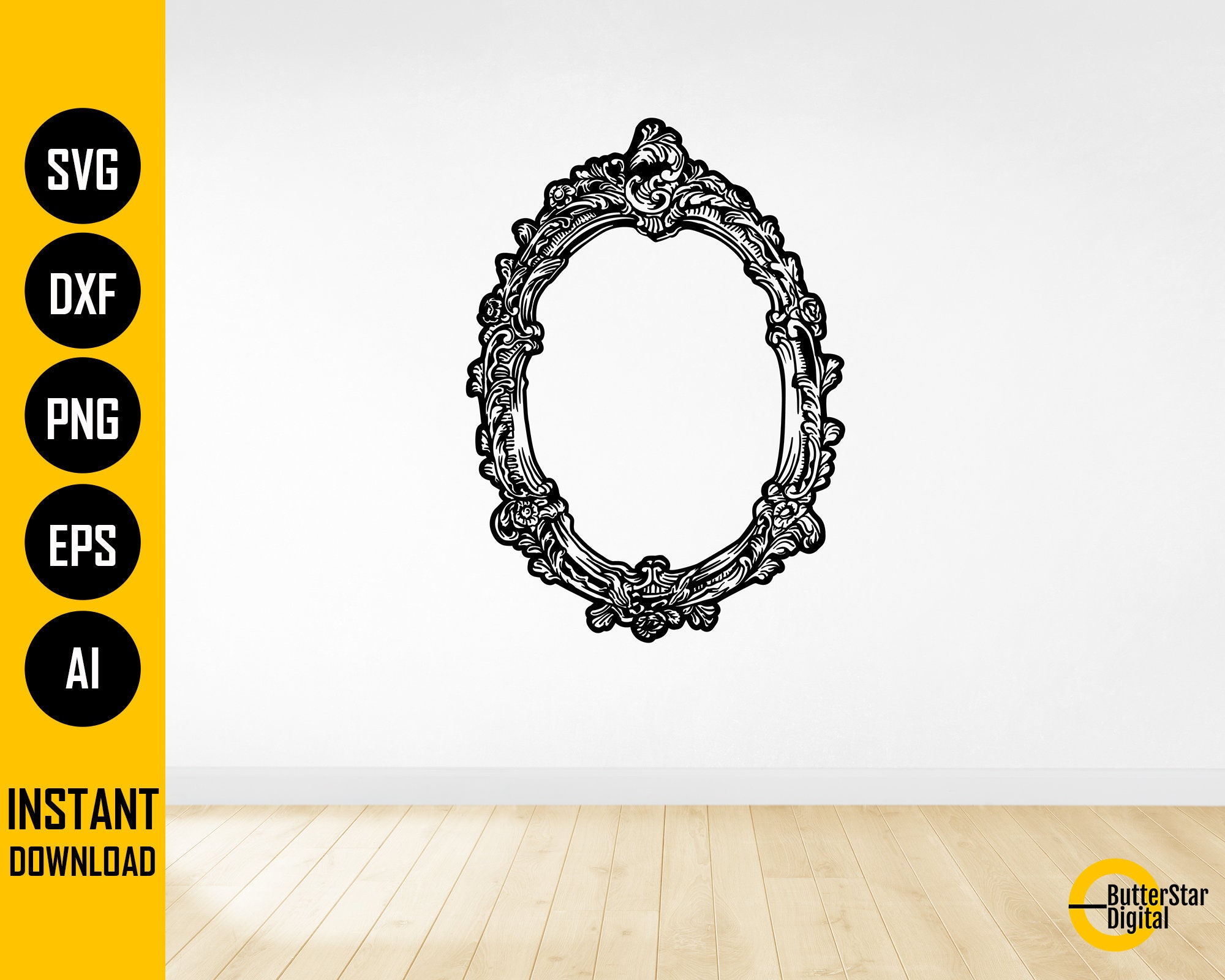 Vintage Frame SVG Old Mirror SVG Wall Art Decor Decal - Etsy