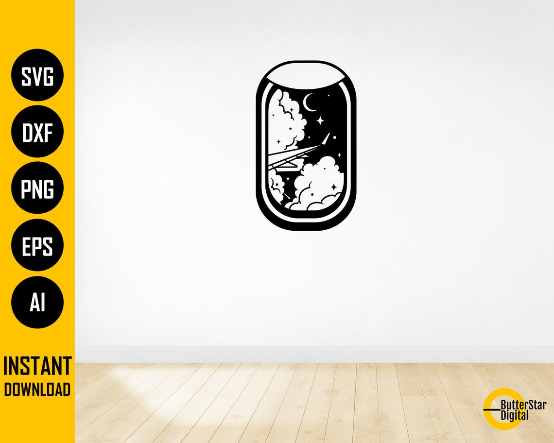 Plane Window at Night SVG Airplane SVG Travel Wall Decor - Etsy