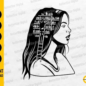 Book Girl SVG | Bookworm SVG | Book Lover T-shirt Decal Stencil Vinyl ...