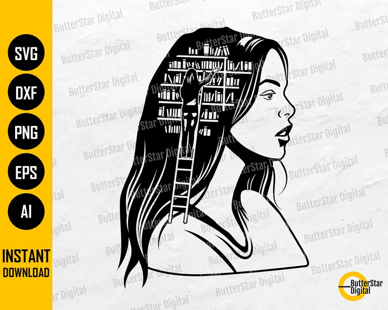 Book Girl SVG Bookworm SVG Book Lover T-shirt Decal - Etsy