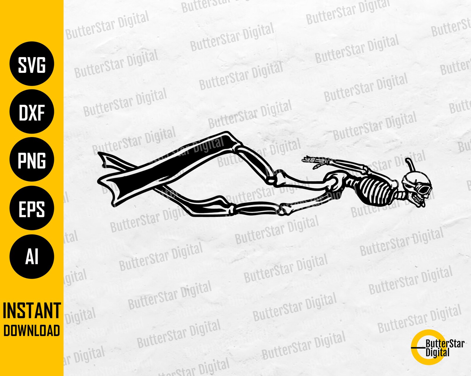 Skeleton Snorkeling SVG Snorkel SVG Freediving SVG Dive - Etsy