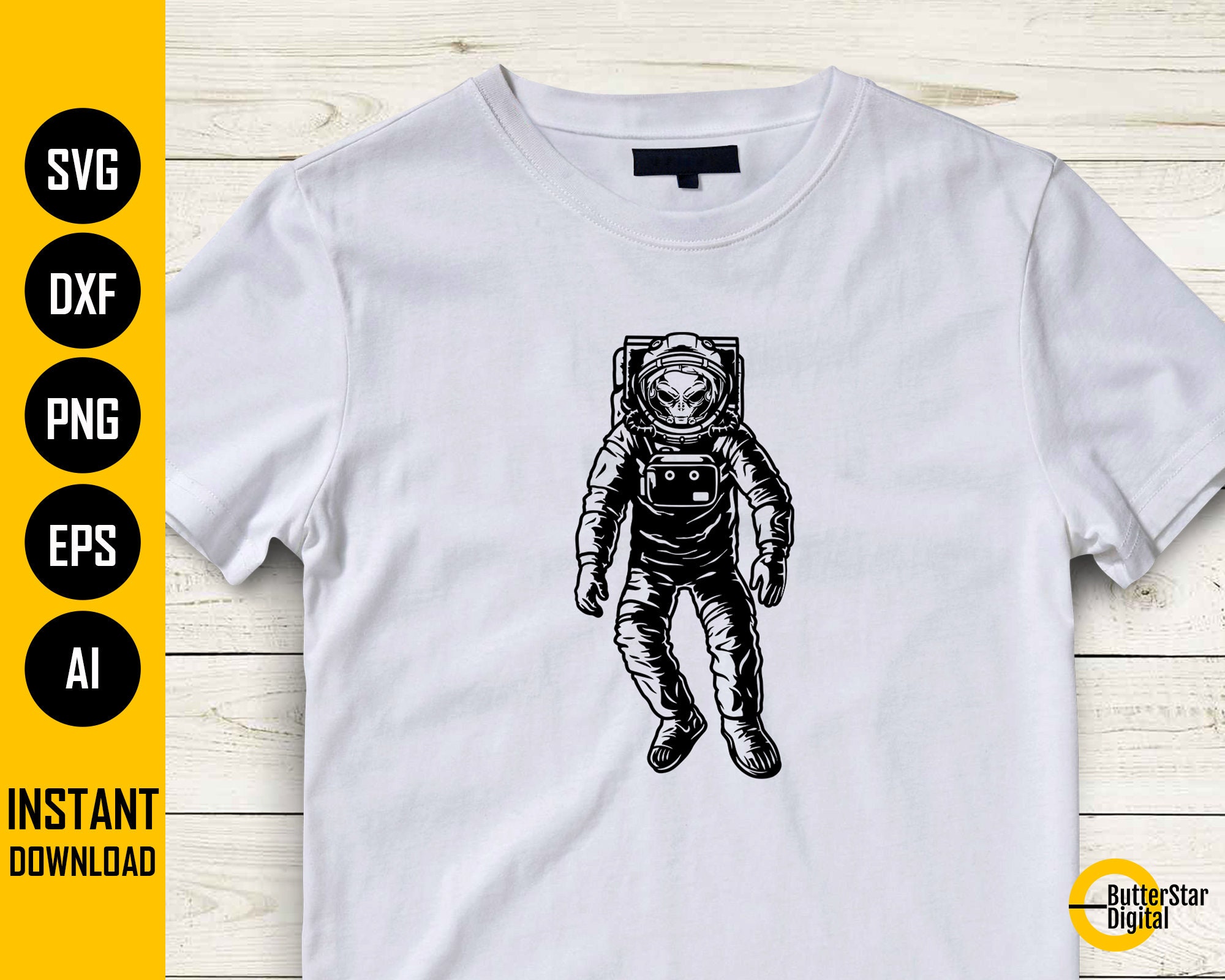Astronaut Alien SVG | Astronomy SVG | Sci-fi T-shirt Decal Sticker ...