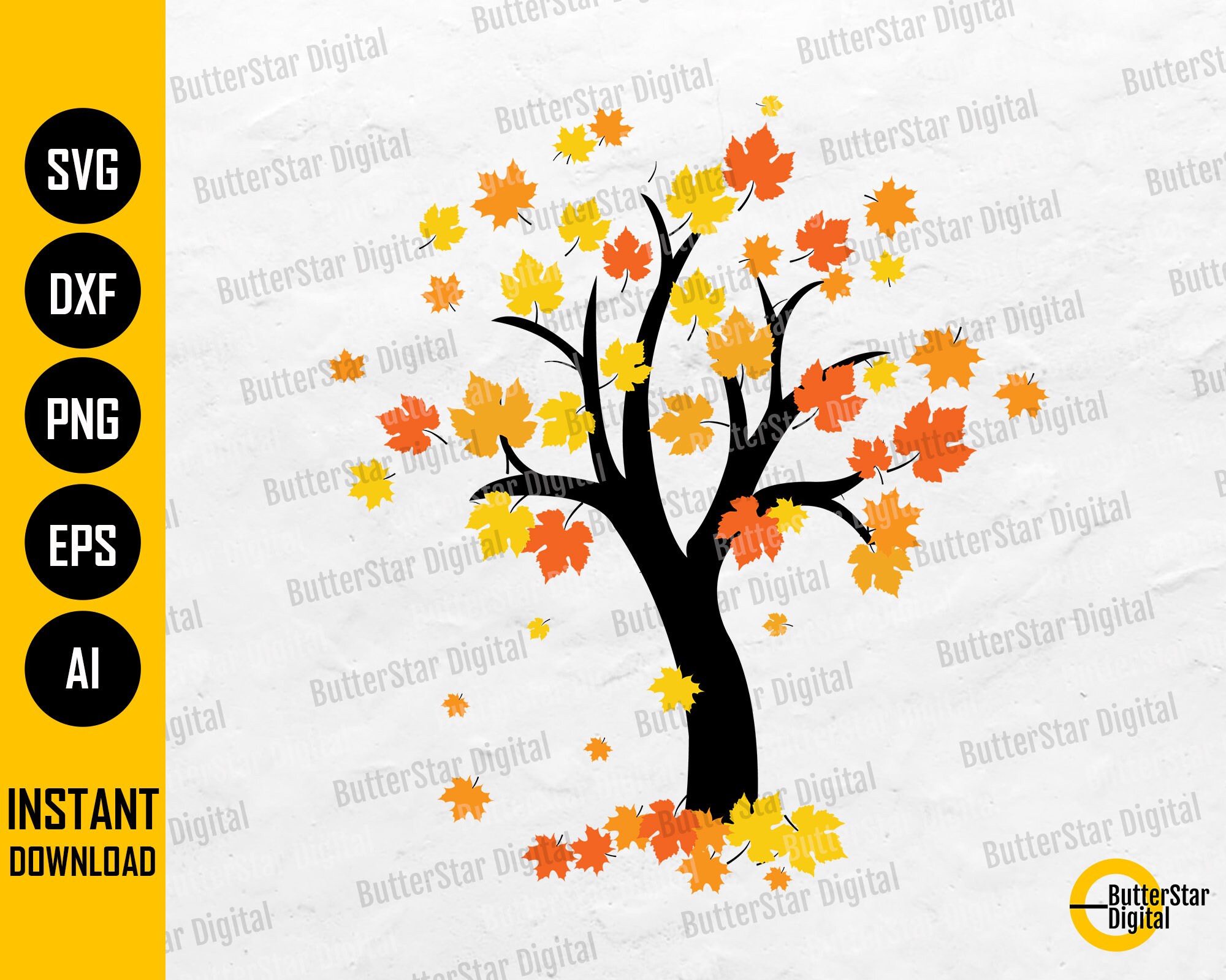 Autumn Tree SVG | Fall Leaves SVG | Thanksgiving Decor Decoration Wall ...