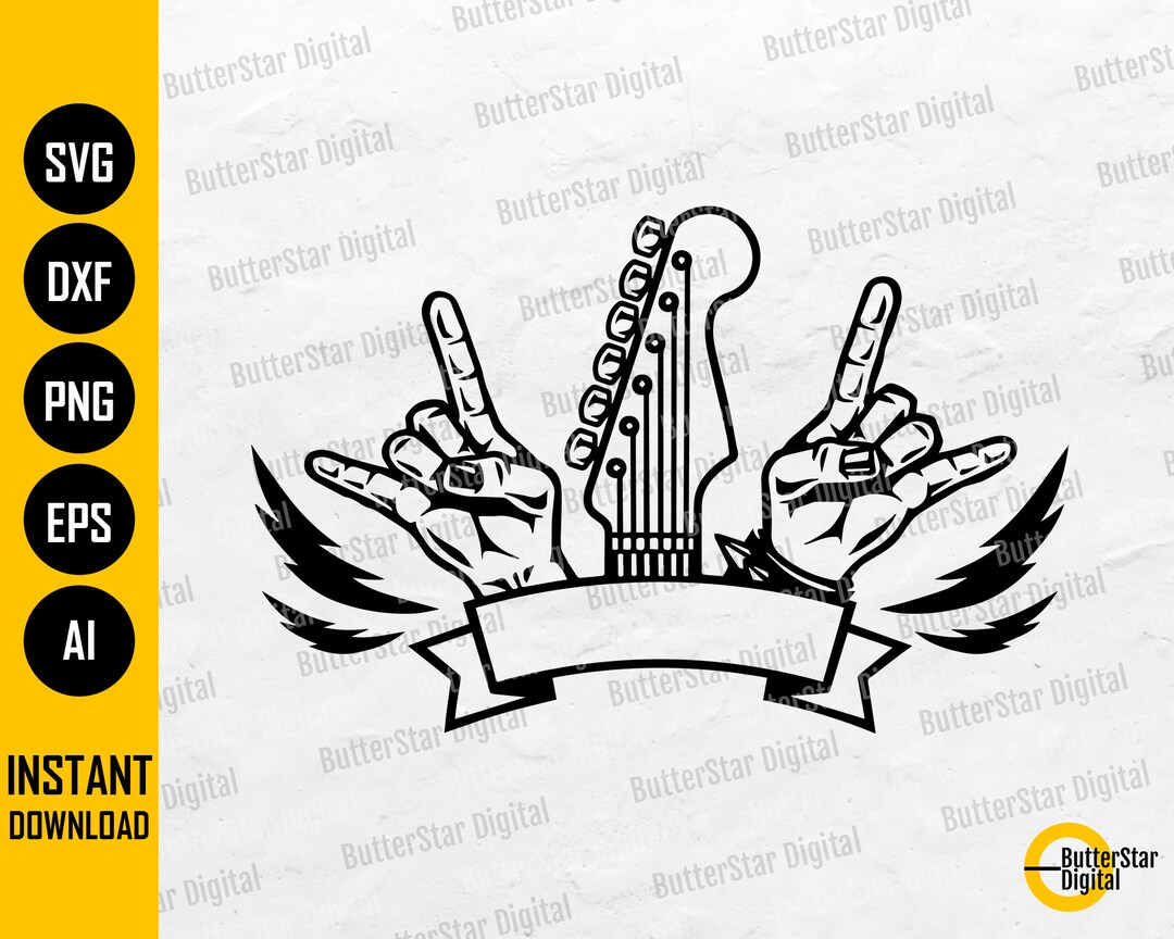 Rock and Roll Music SVG | Guitar SVG | Rocker T-shirt Decal Sticker ...