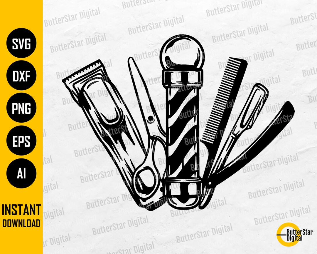 Barber Tools SVG | Barbershop SVG | Hair Stylist SVG | Barber Svg ...