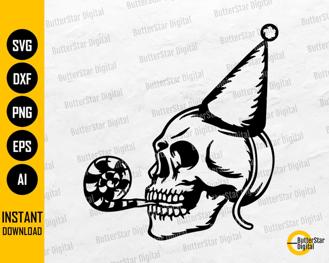 Party Skull SVG | Skeleton SVG | Gothic Decal T-shirt Sticker ...
