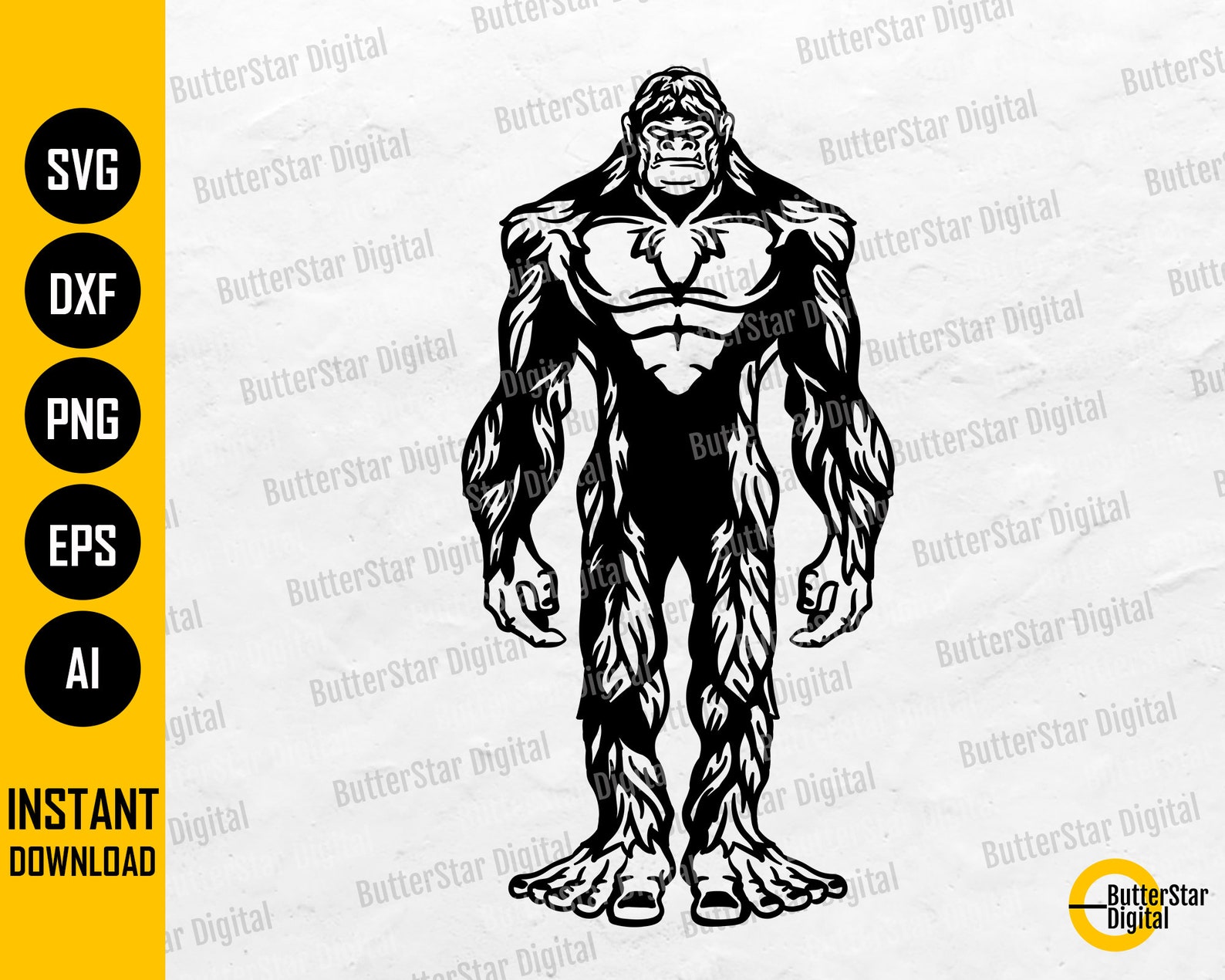 Standing Bigfoot SVG Big Foot SVG Yeti Sasquatch Clip Art - Etsy