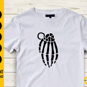Skeleton Hand Grenade SVG | Bones Tattoo Decal T-shirt Sticker Vinyl ...