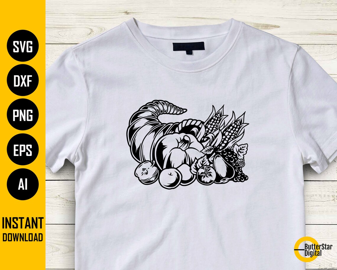 Cornucopia SVG | Horn of Plenty SVG | Thanksgiving Decal Sign ...