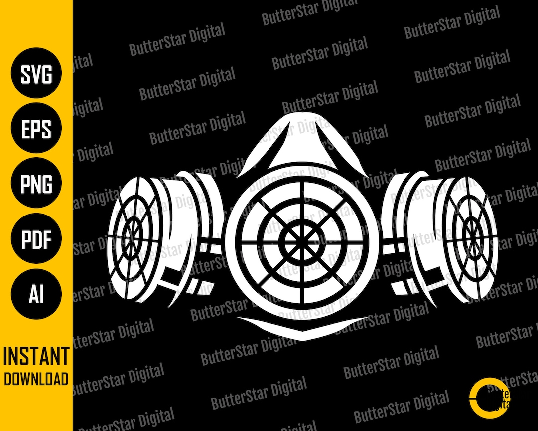 Gas Mask Facemask SVG | Biohazard Face Mask | Toxic Mouth Covering ...