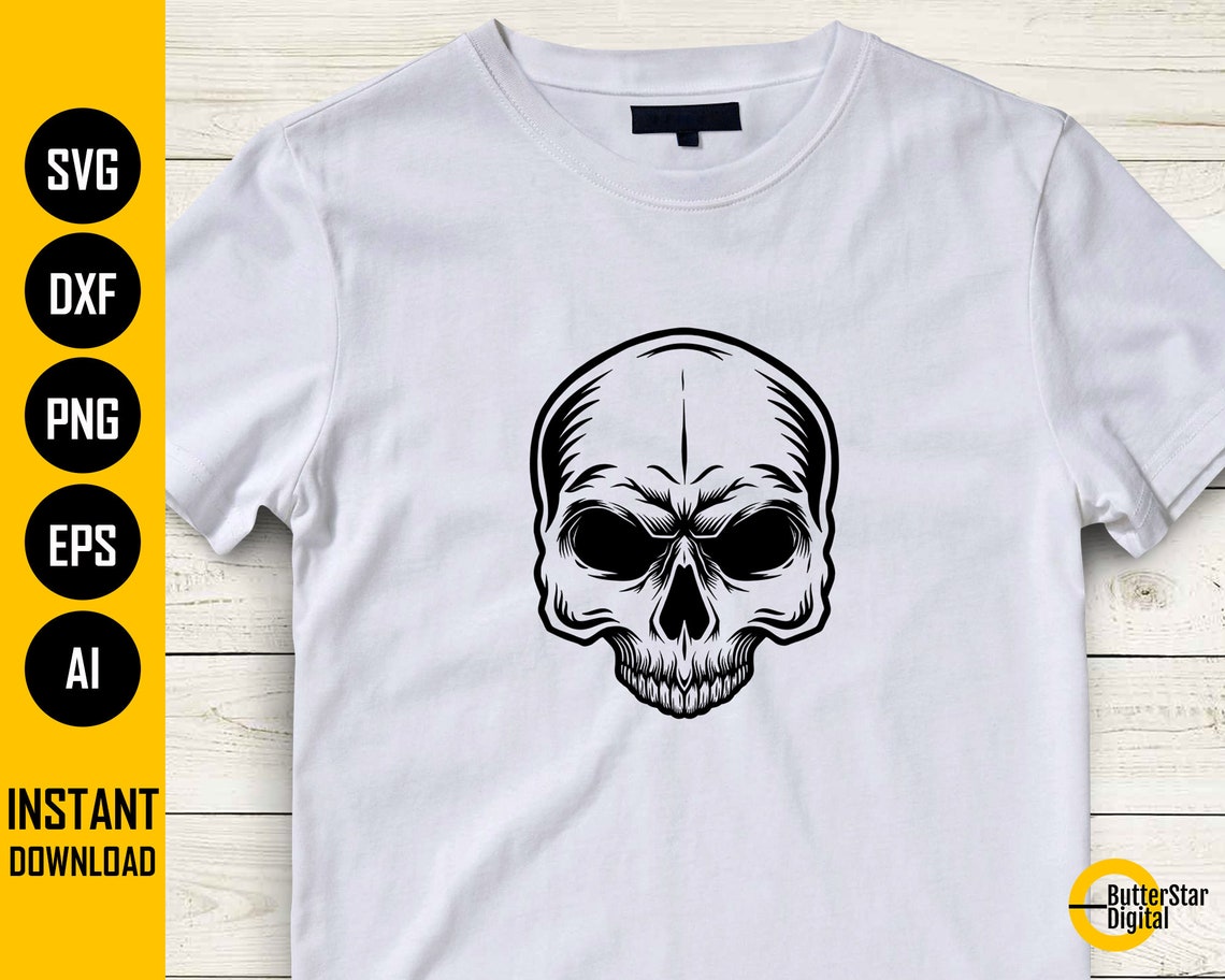 No Jaw Skull SVG | Skeleton Head SVG | Death SVG | Gothic Decals T ...